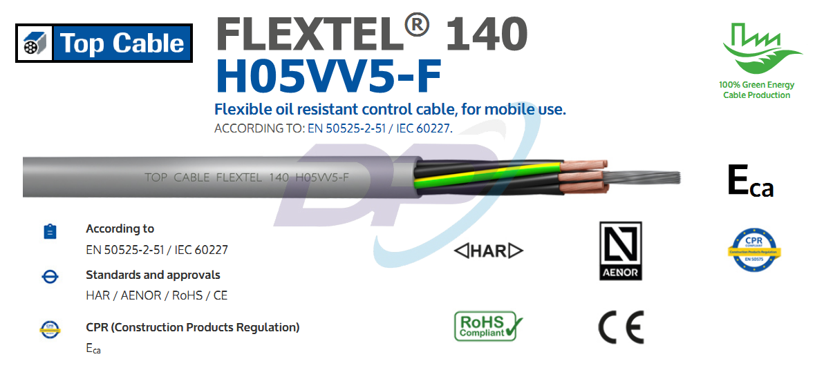 Dây Cáp Điện & Điều Khiển TOP CABLE FLEXTEL® 140 H05VV5-F | Chính Hãng ...