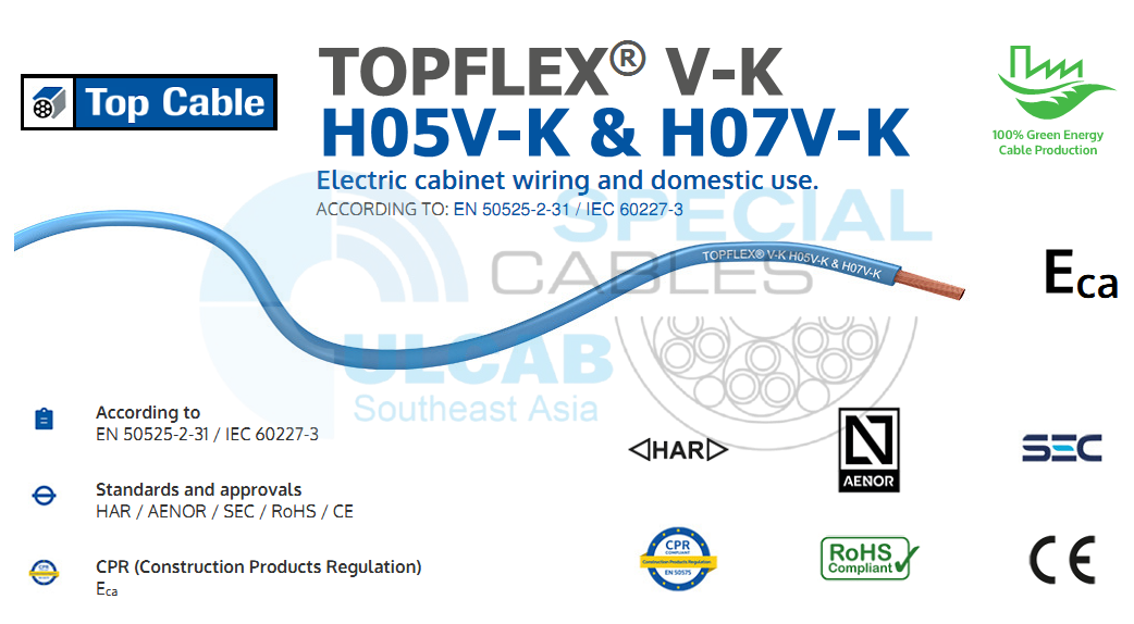 Cáp Lõi Đơn TOP CABLE TOPFLEX® V-K H05V-K & H07V-K | Chính Hãng - Giá ...