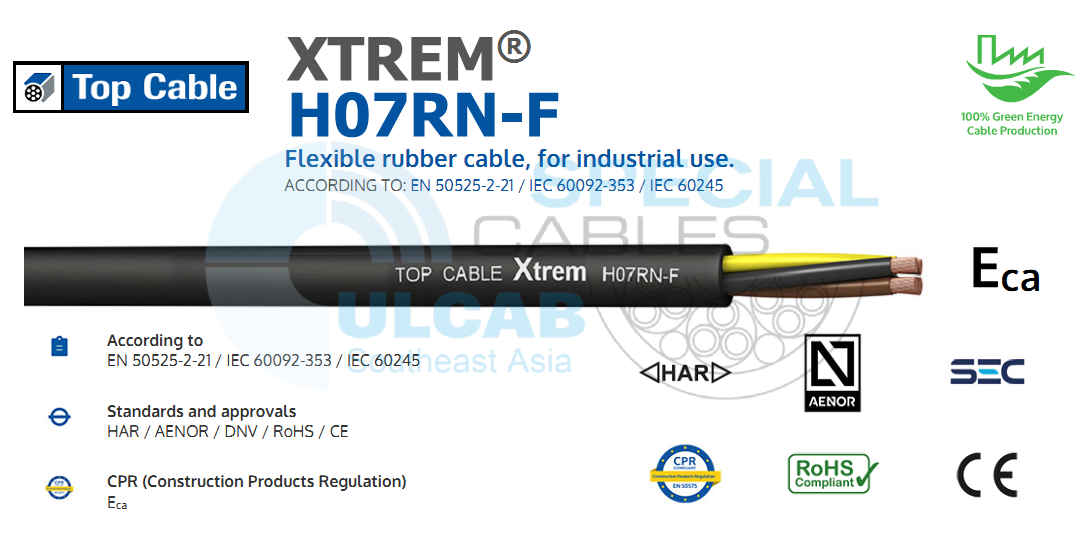 Cáp Cao Su TOP CABLE 450/750V XTREM H07RN-F BLACK | Chính Hãng - Cáp ...