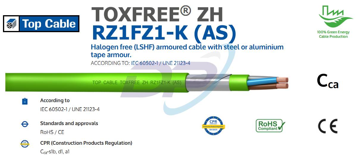 Cáp Điện TOP CABLE TOXFREE® ZH RZ1FZ1-K (AS) | Chính Hãng - Armoured ...