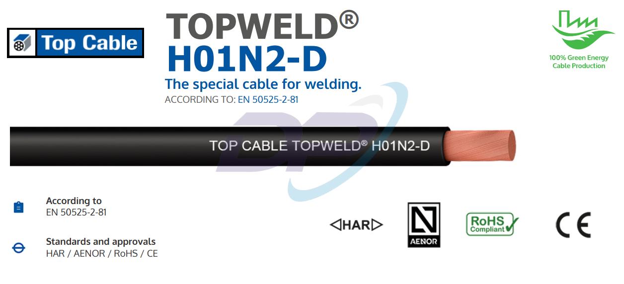 Cáp Hàn Cao Su Mềm TOP CABLE TOPWELD H01N2-D BLACK | Chính Hãng - Giá ...